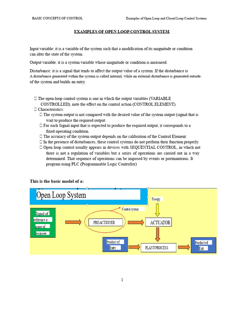Open Loop Examples | PDF | Feedback | Control System
