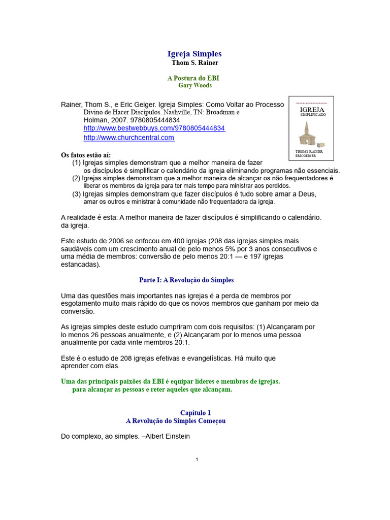 Igreja Simples: Estratégias de Discipulado | PDF | Amor | Deus