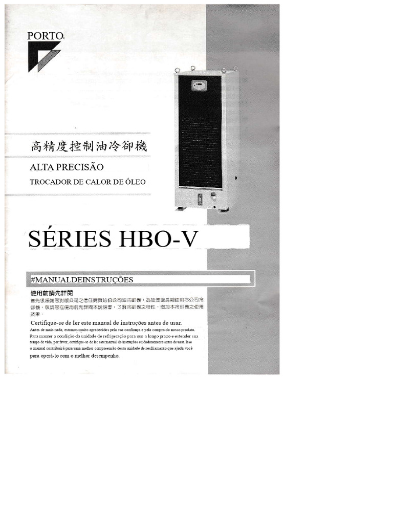 Manual de Instruções Do Resfriador de Óleo Habor Série HBO-V | PDF