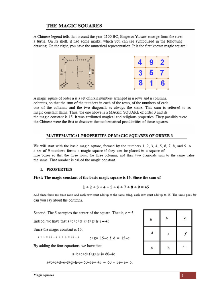 the-magic-squares | PDF | Mathematics