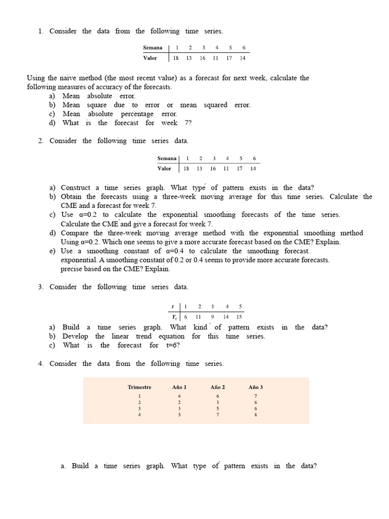 Time Series Forecasting Methods and Analysis | PDF | Forecasting | Time ...