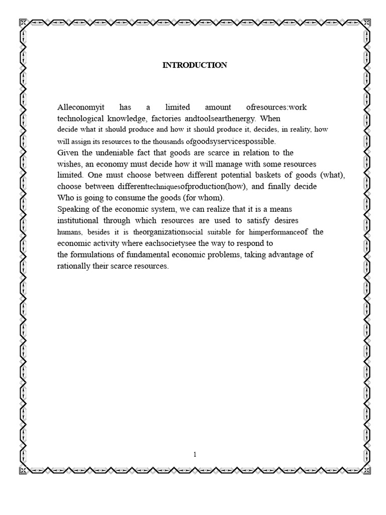 Report On The Economic System | PDF | Economic System | Economics