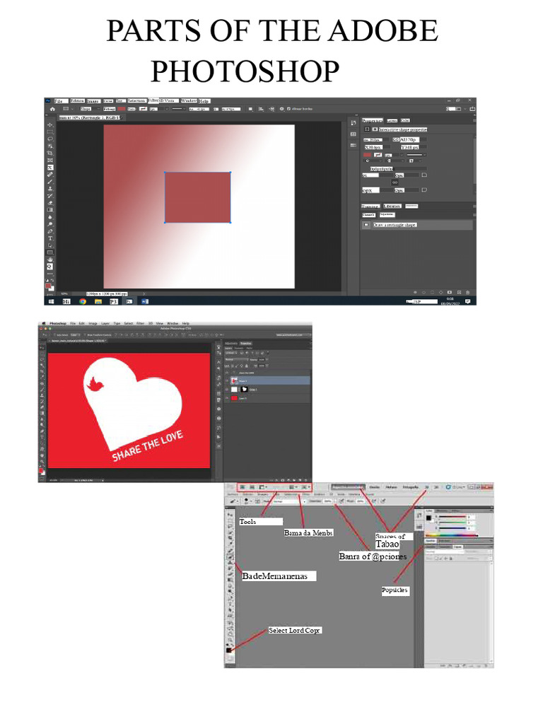 Parts of Adobe Photoshop | PDF | Adobe Photoshop | Window (Computing)