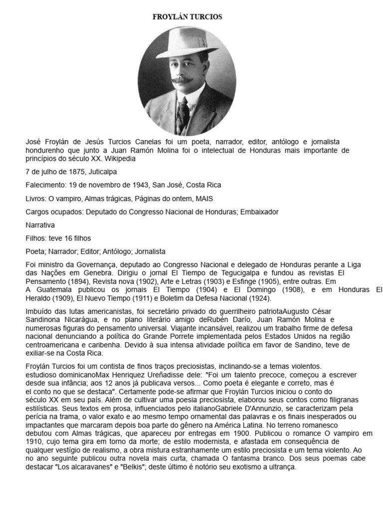 Froylán Turcios | PDF | Honduras | Contos