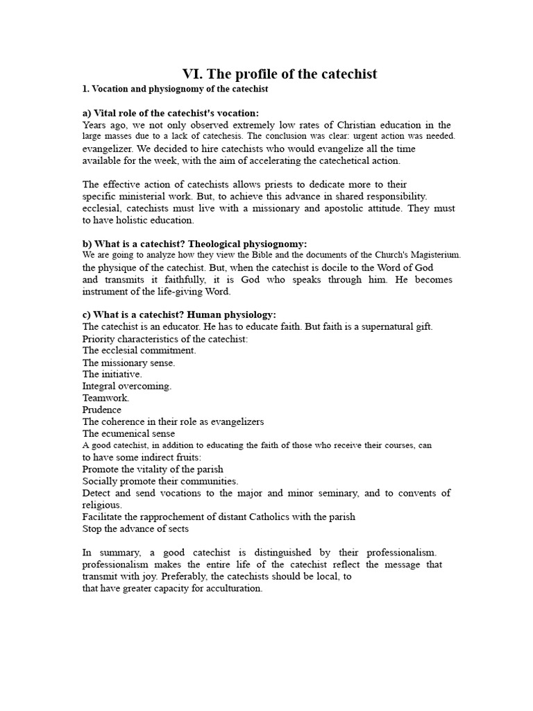 Profile of The Catechist | PDF | Catechism | Christian Belief And Doctrine