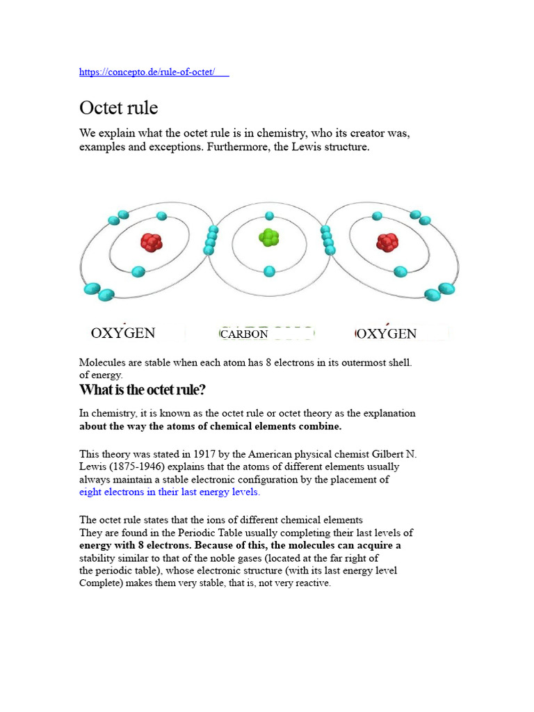 Octet Rule | PDF | Valence (Chemistry) | Periodic Table