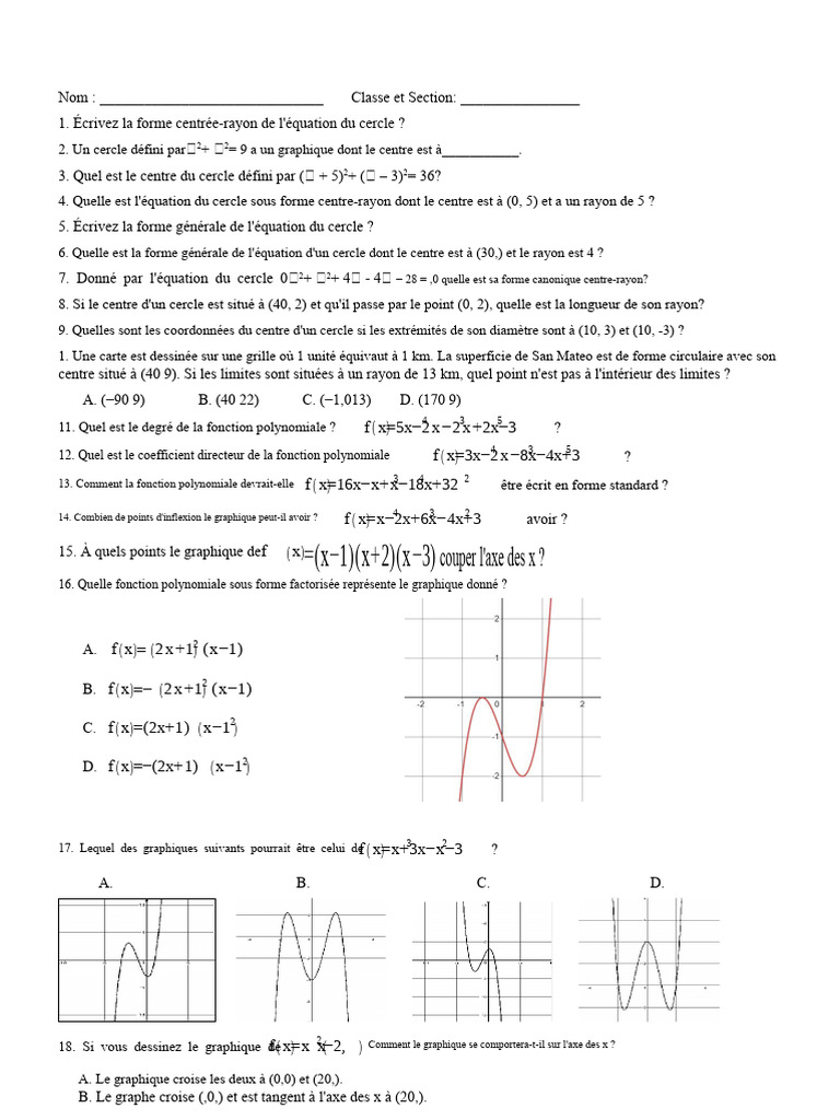Revue de Mathématiques 2ème Trimestre 10ème Année | PDF | Triangle | Cercle