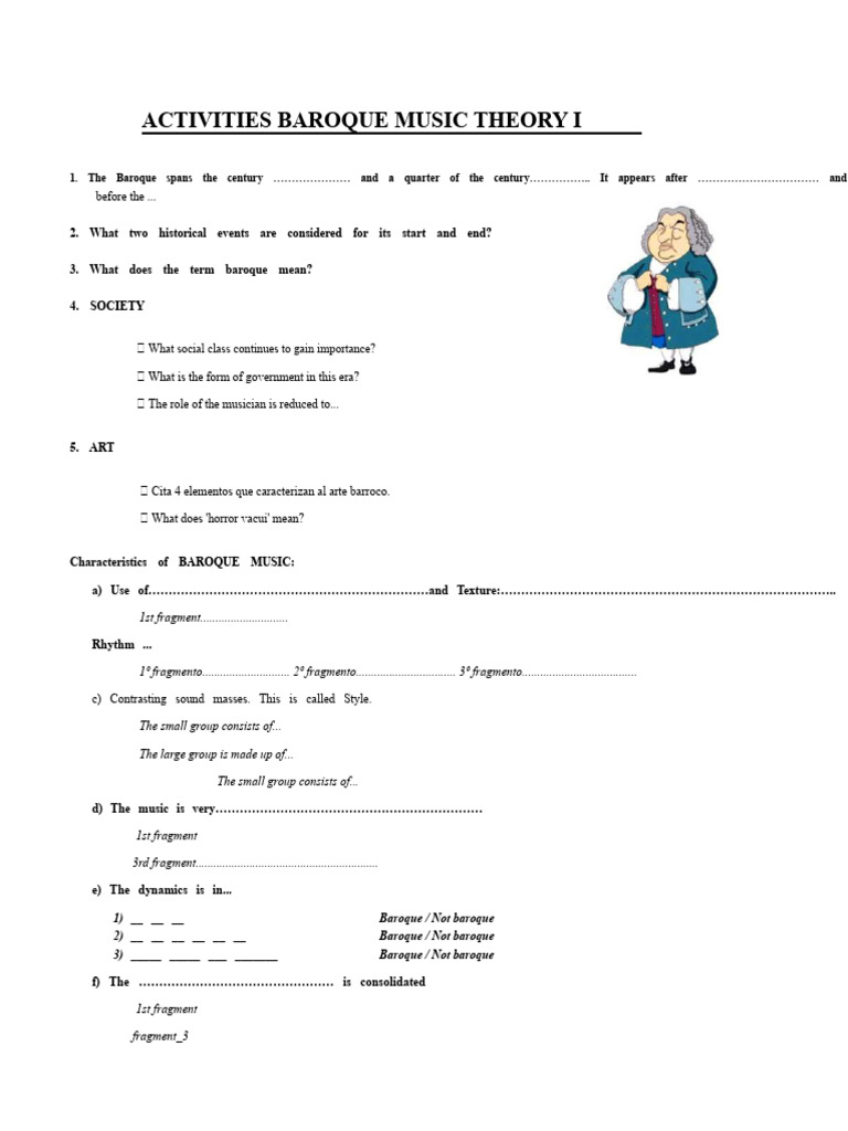Activities Presentation Baroque Music | PDF | Baroque Music | Classical ...