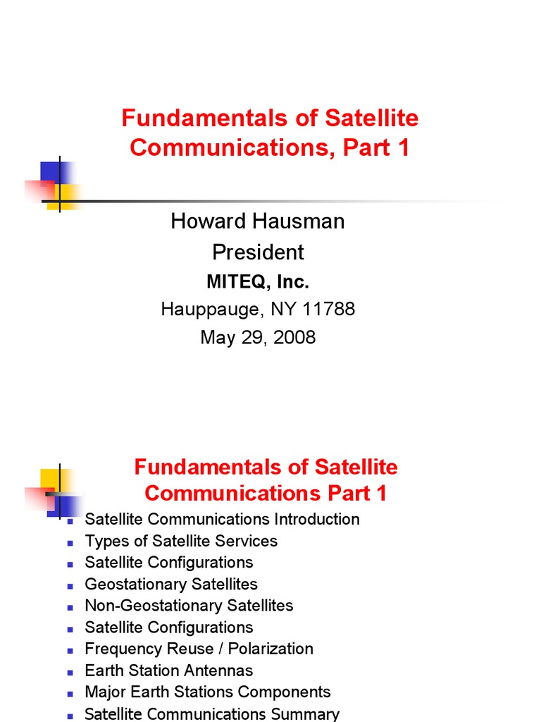 Fundamentals Satellite Communication Part 1 | PDF | Polarization (Waves ...