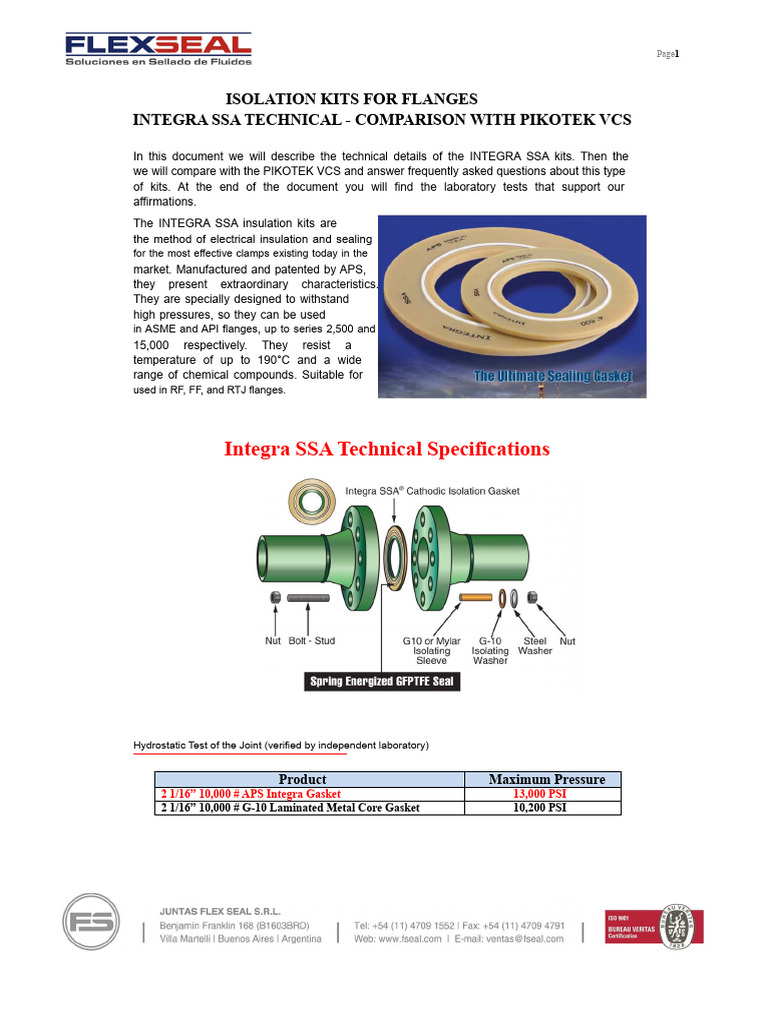 Integra SSA Flange Insulation Kits Guide | PDF | Washer (Hardware) | Steel