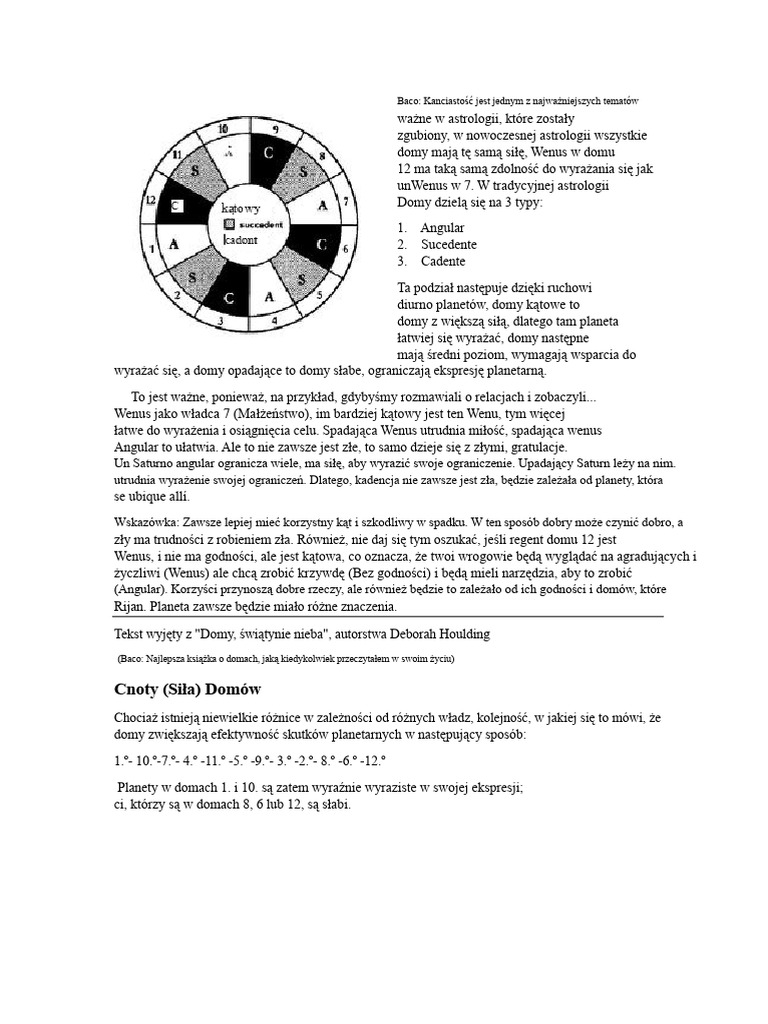 Jak Czytać Dom 1 I Dom 2, Tradycyjna Astrologia | PDF