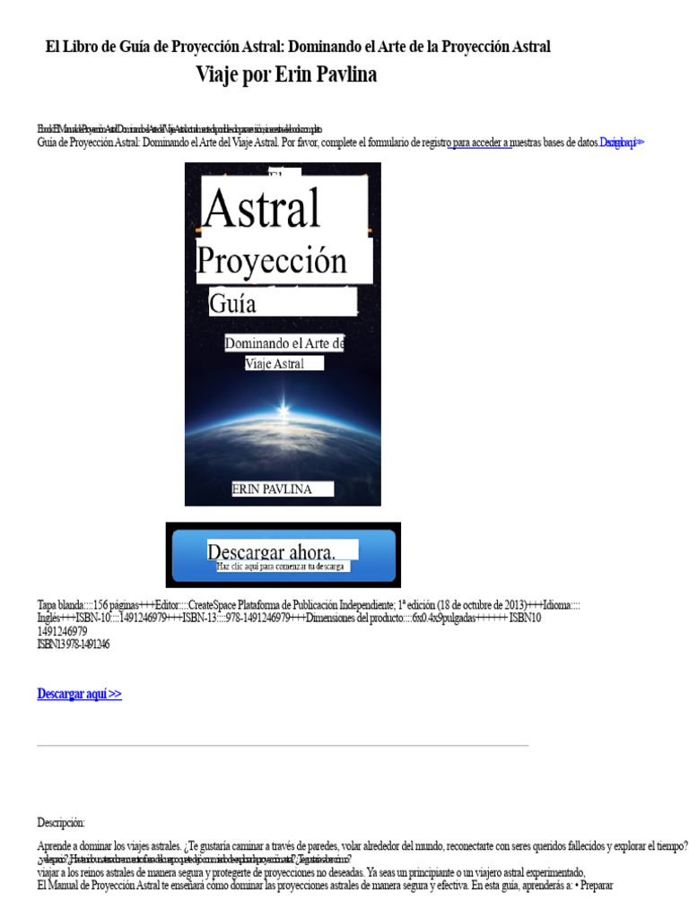 El Libro de Guía Sobre Proyección Astral Dominando El Arte Del Viaje ...