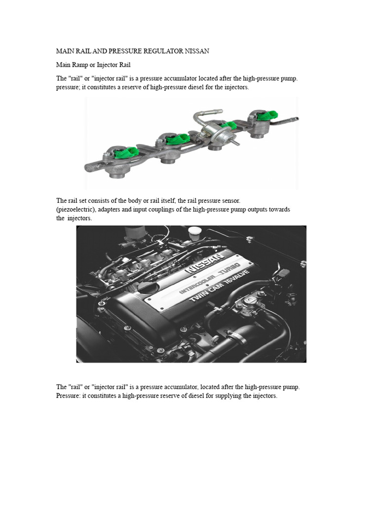 Main Ramp and Pressure Regulator Nissan | PDF | Fuel Injection | Diesel ...