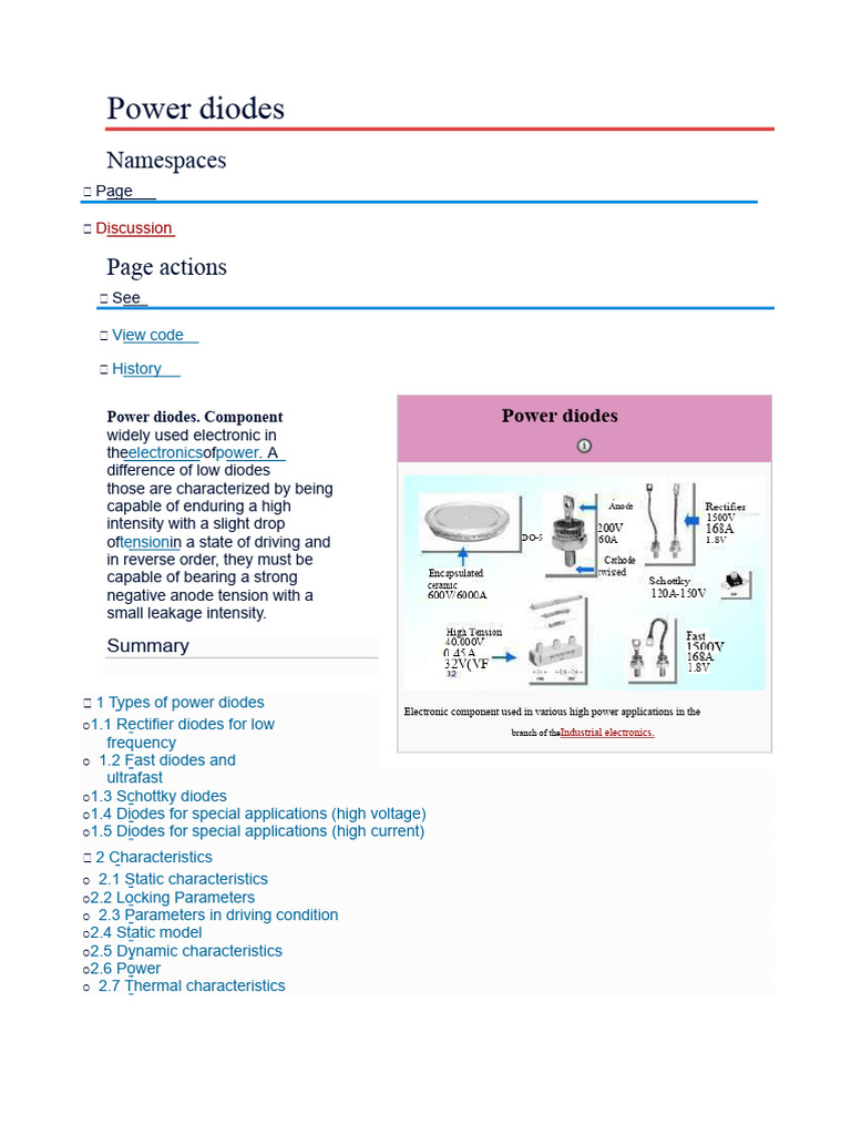 Power Diodes | PDF | Diode | P–N Junction
