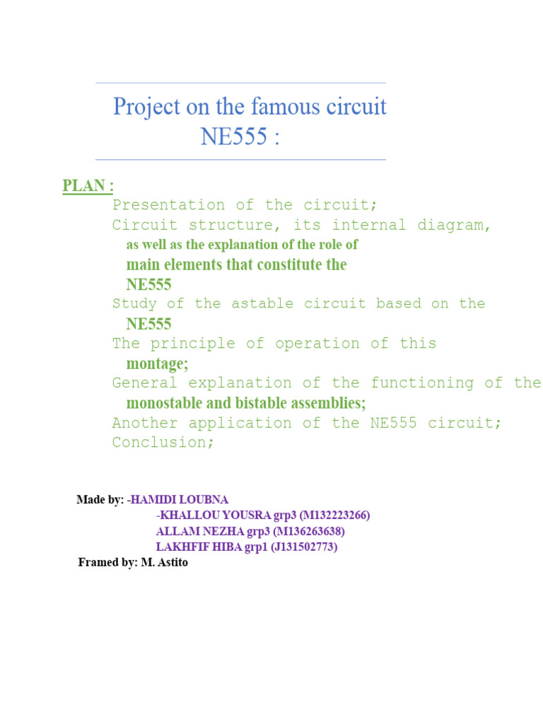 Project on the famous NE555 circuit | PDF | Electromagnetism | Electronic Design