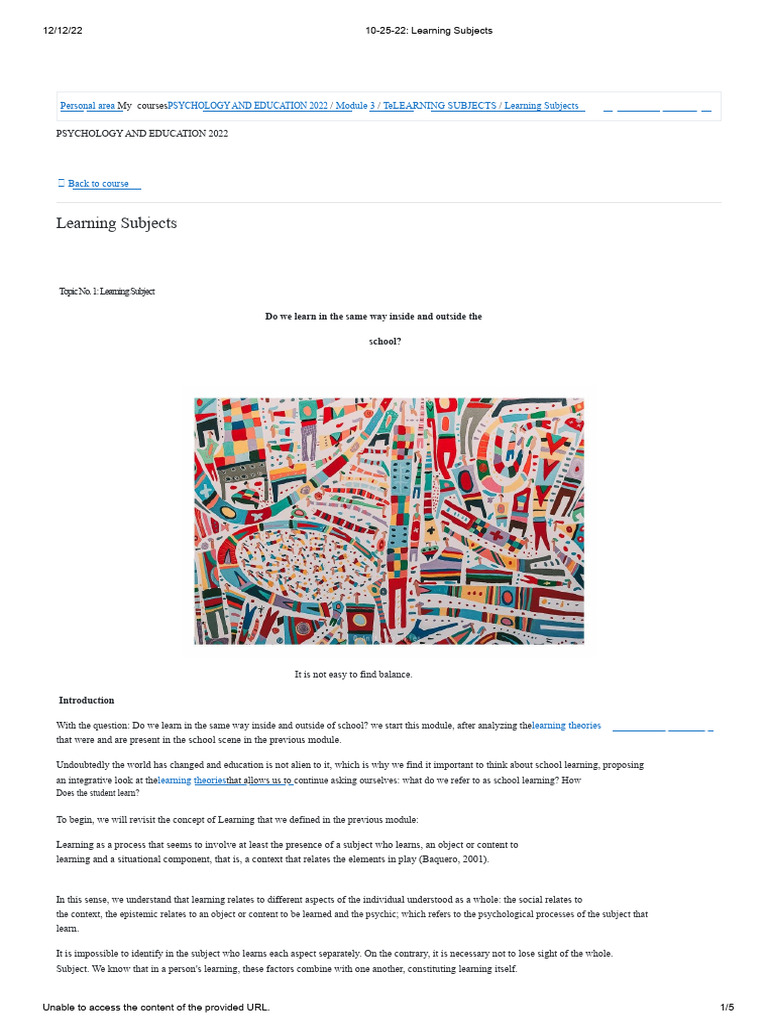 Module 3 Lesson 1 Psychology | PDF | Learning | Experience