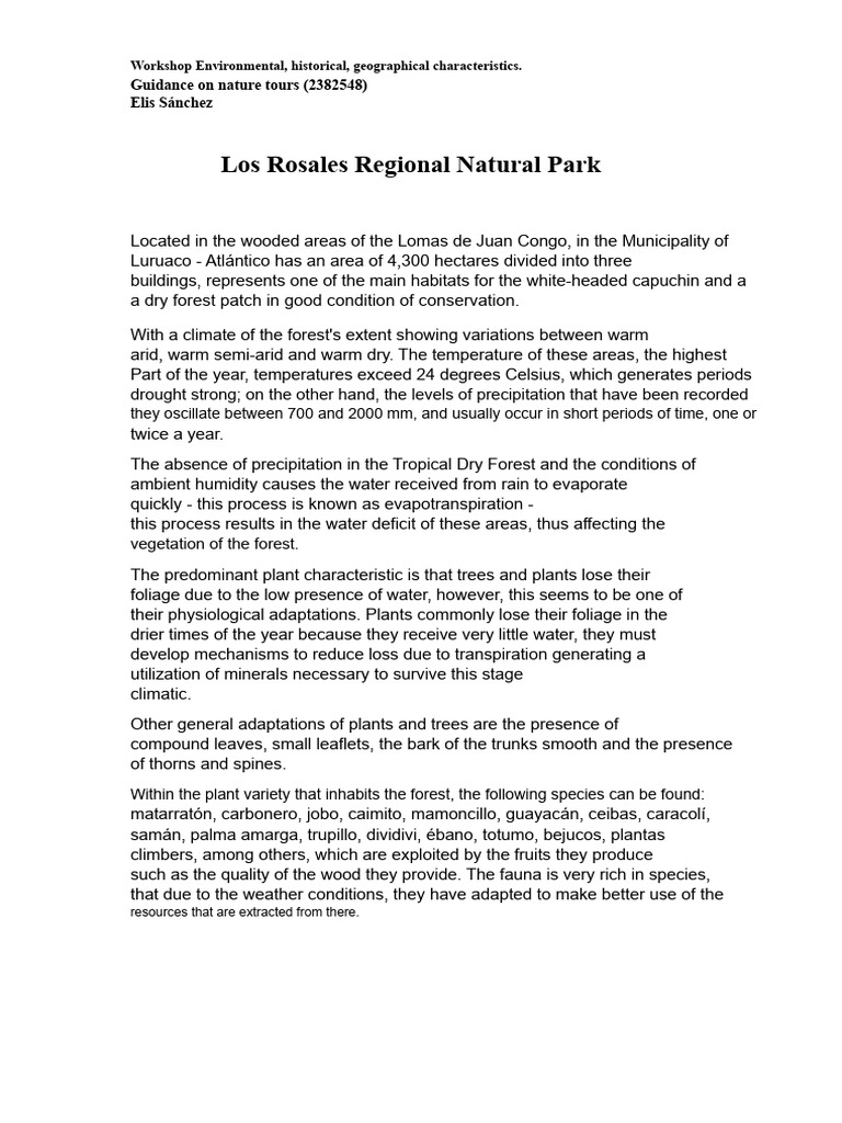 Los Rosales Regional Natural Park | PDF | Conservation Biology ...