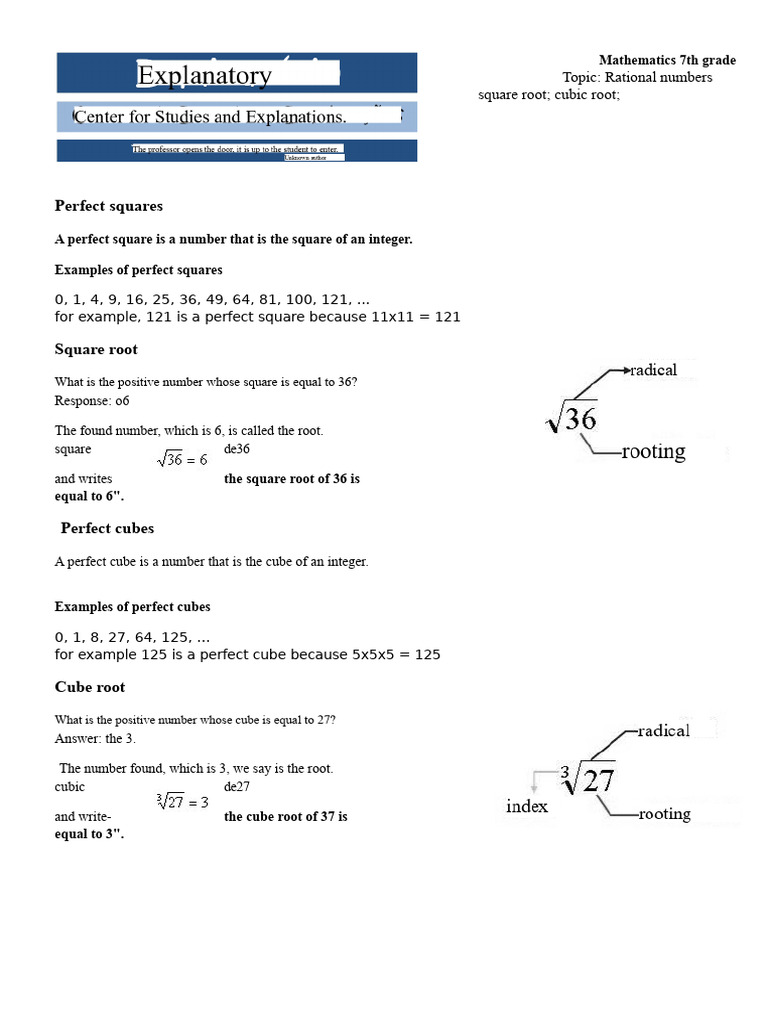 Square Root Cube Root | PDF | Numbers | Arithmetic