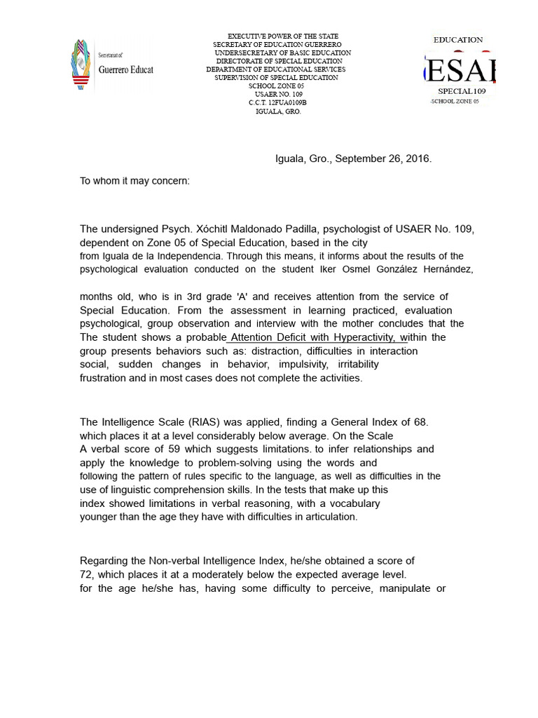 report.docx | PDF | Attention Deficit Hyperactivity Disorder | Attention