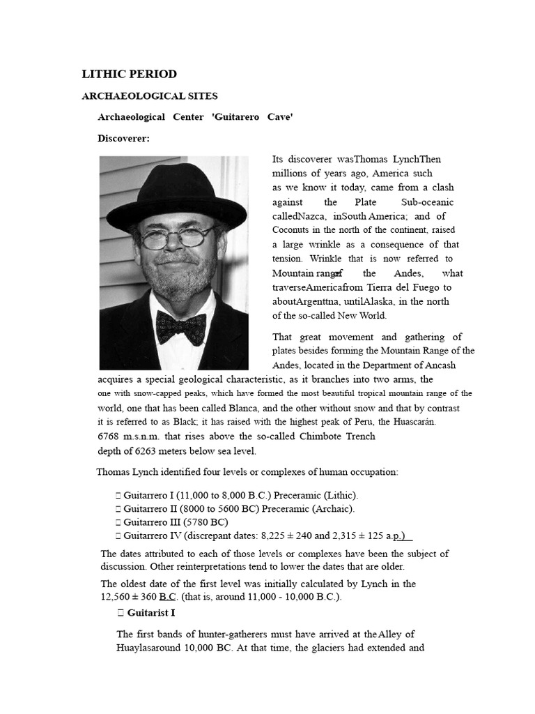 Guitarrero Cave: Lithic Period Insights | PDF