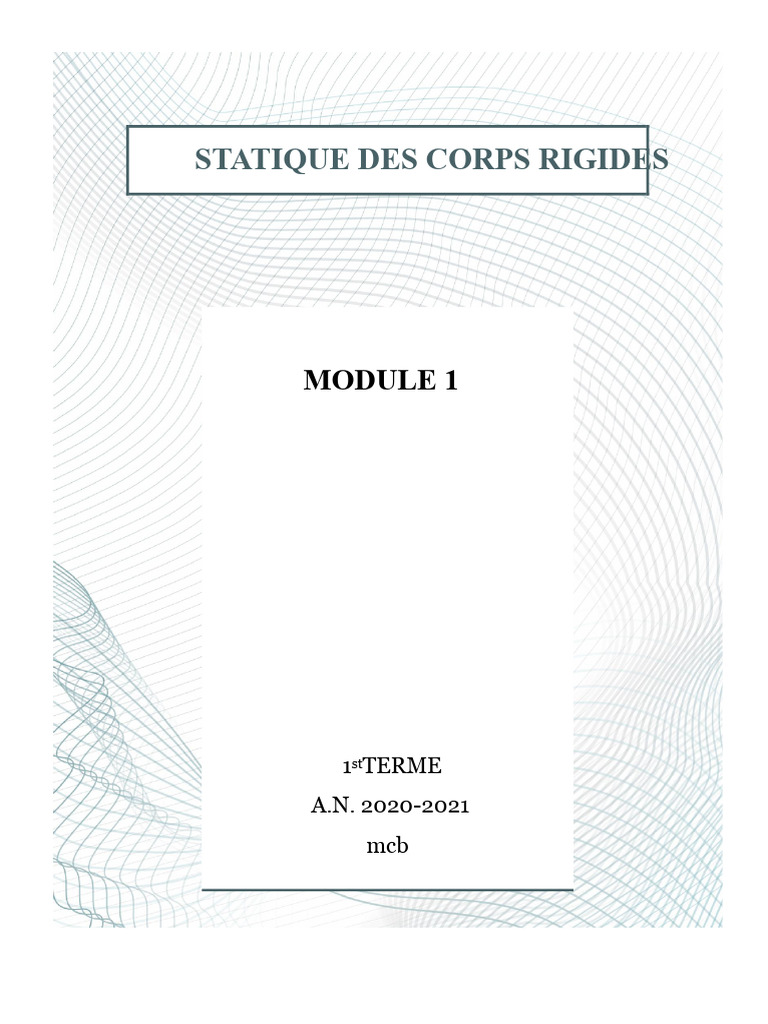 Statique Des Corps Rigides PDF | PDF | Masse | Mécanique