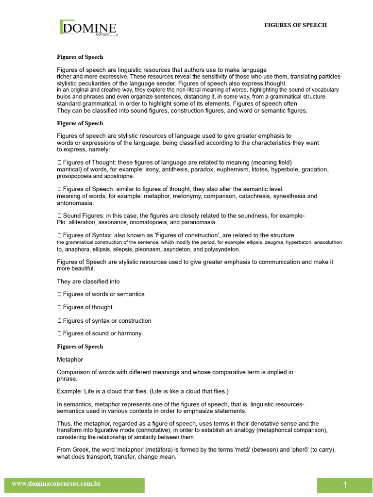12 Figures of Speech | PDF | Irony | Senses