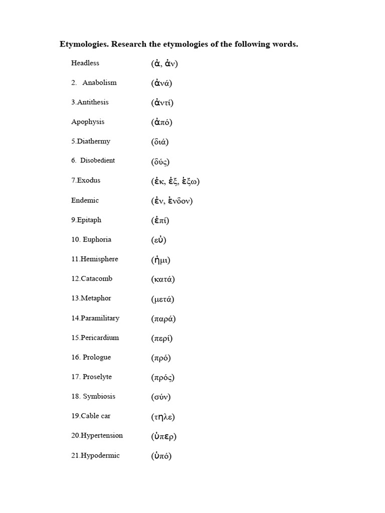Exercise-Greek Prefixes | PDF
