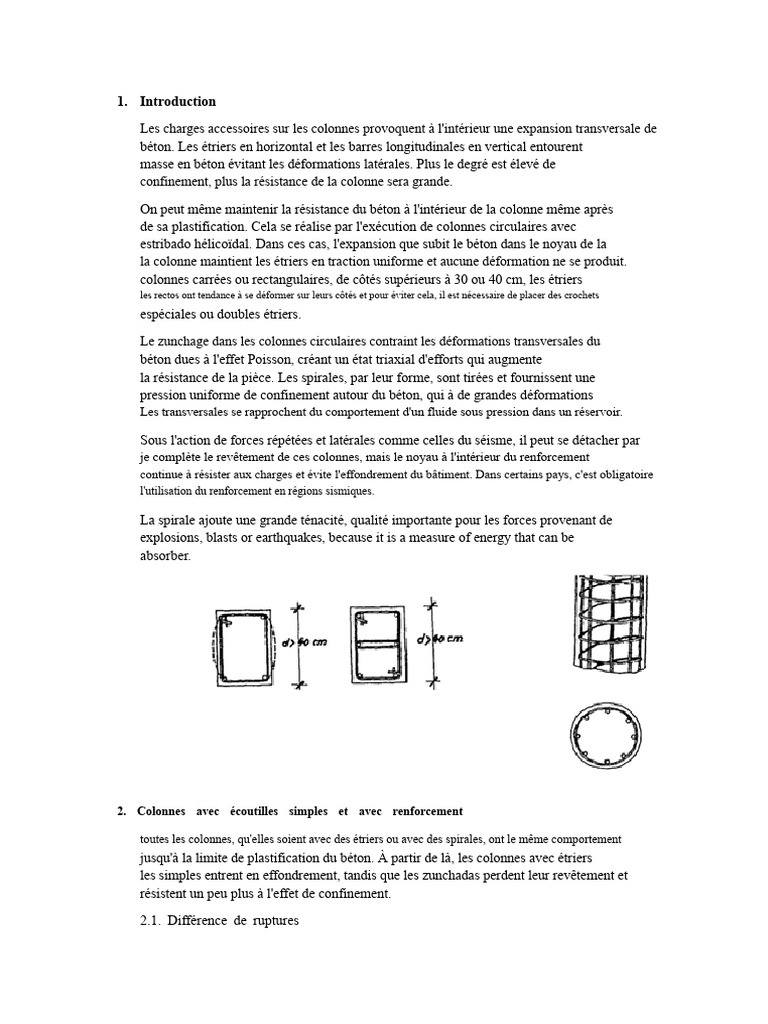 Résistance des Colonnes Renforcées en Béton | PDF | Béton | Colonne