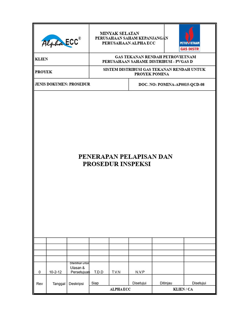 8. Prosedur Aplikasi dan Inspeksi Pelapisan-Rev 0 | PDF