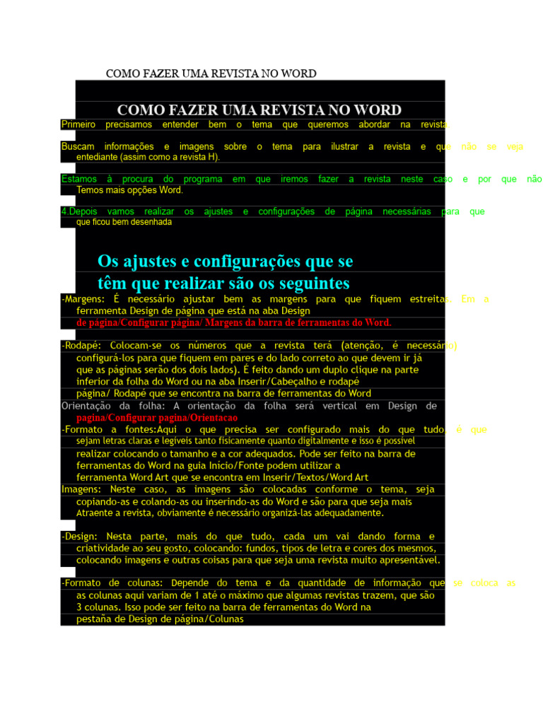 Criando uma Revista no Word: Guia Prático | PDF | Imagem | Microsoft Word