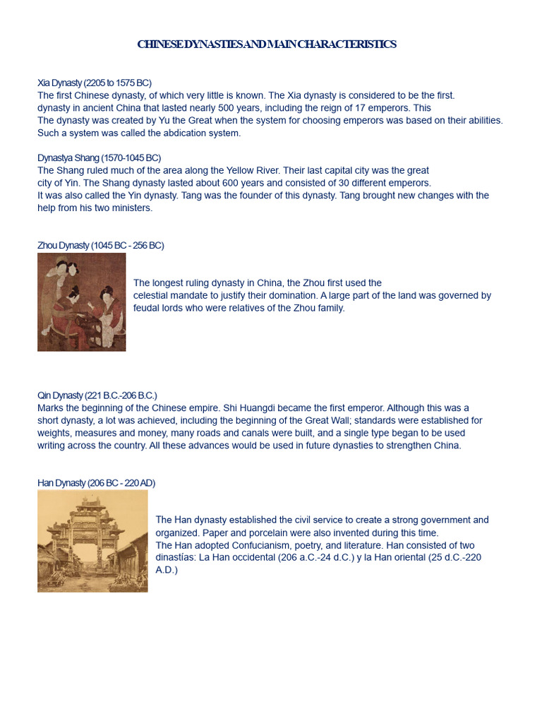 Overview of Chinese Dynasties | PDF | Han Chinese | History Of China