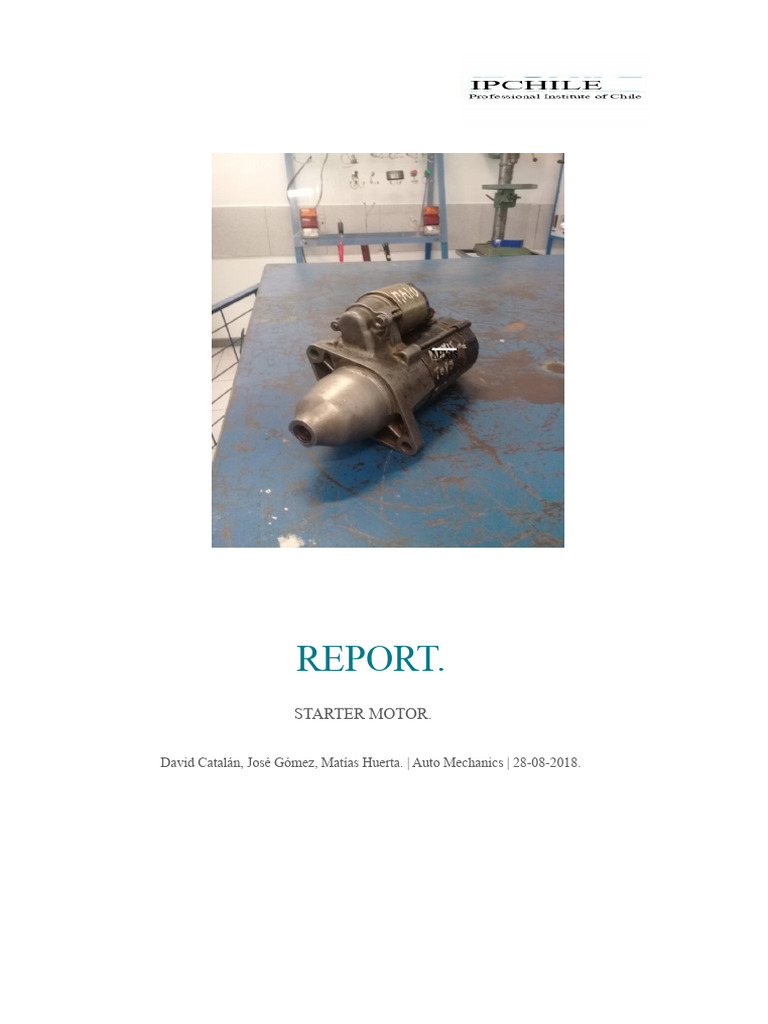 STARTER Motor Report | PDF | Electric Motor | Relay