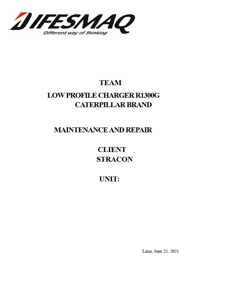 Caterpillar R1300G Maintenance Report | PDF | Engines | Vehicles