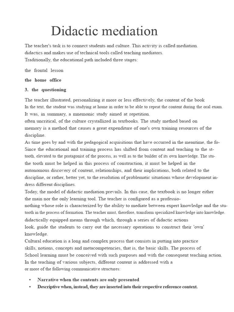 Educational Mediation | PDF | Learning | Knowledge