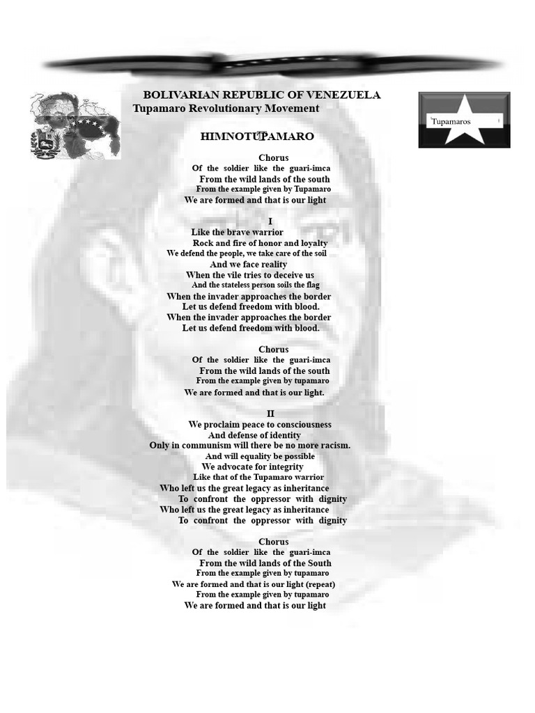 Tupamaro Revolutionary Movement Anthem | PDF