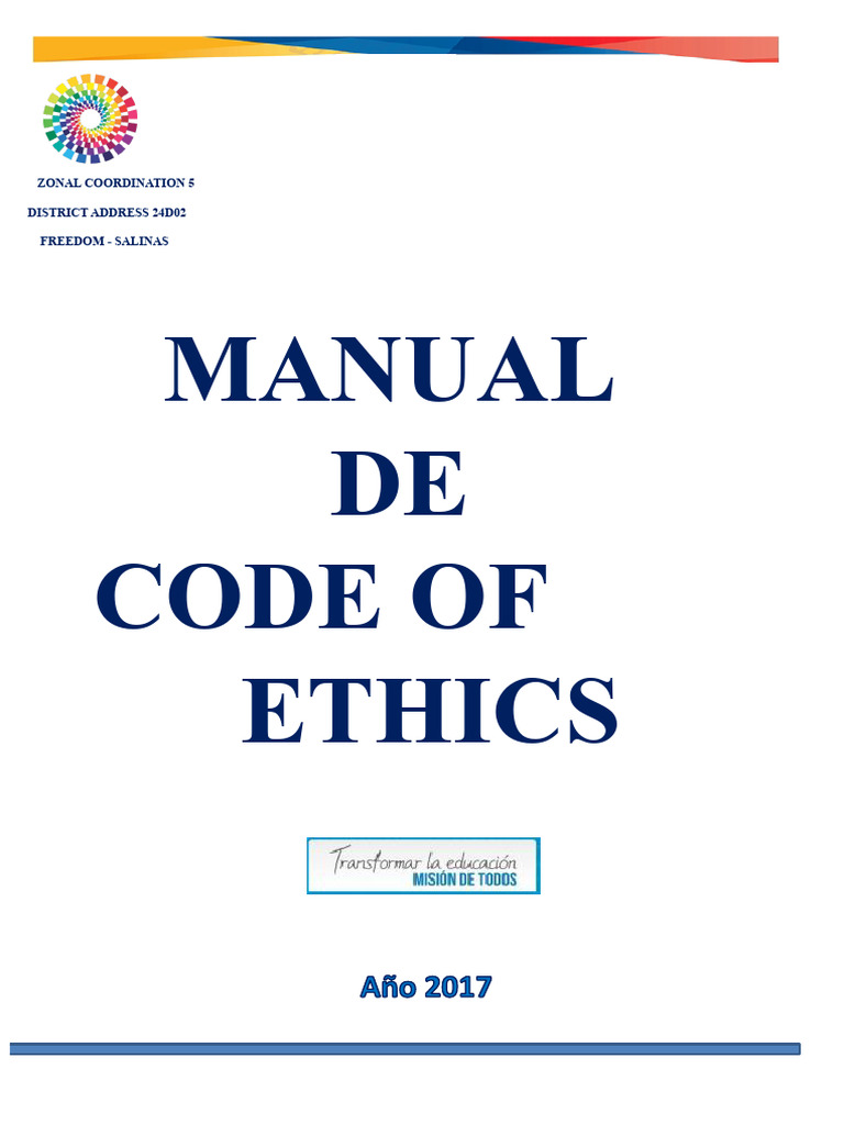 Final Ethics Code Manual | PDF | Value (Ethics) | Integrity