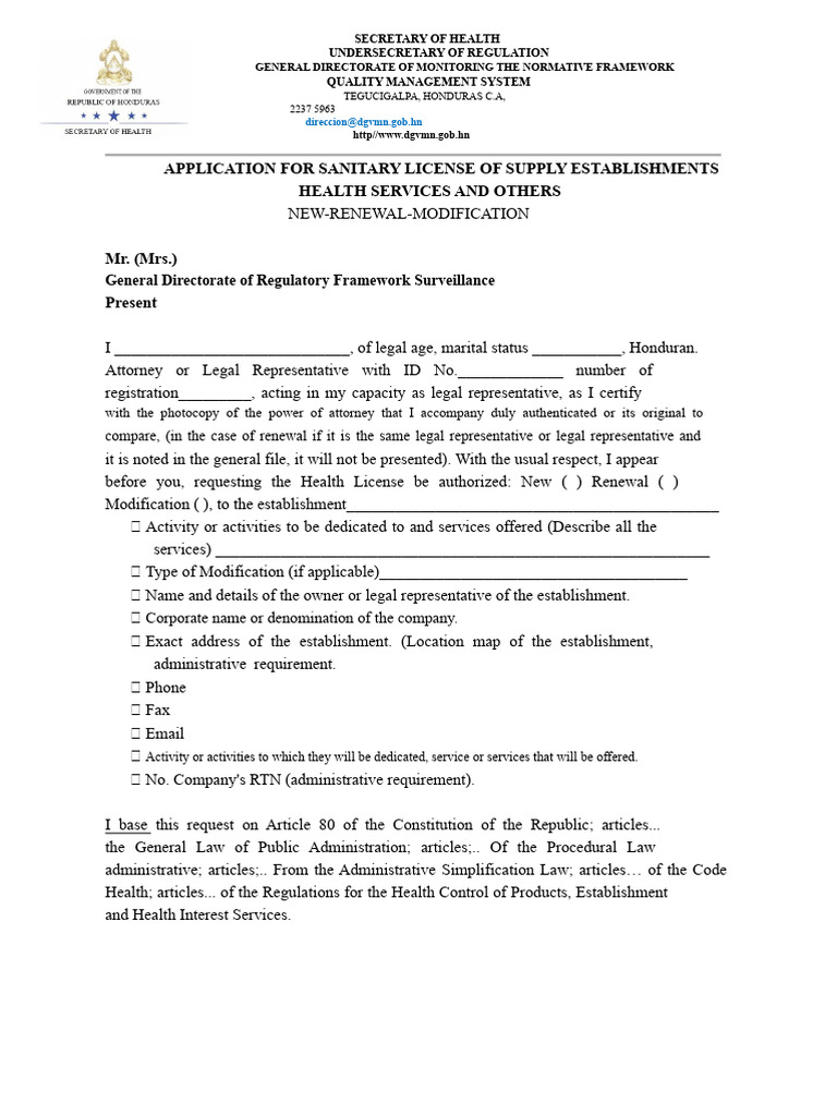 Health License Application Format N-R-M | PDF | Justice | Crime & Violence