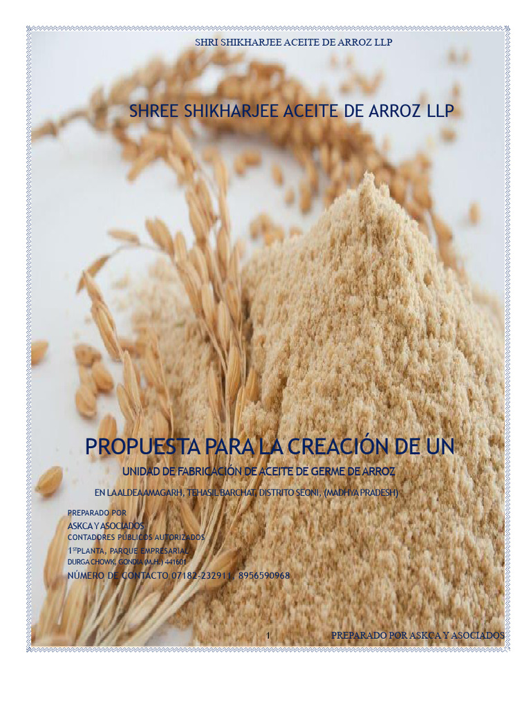 Aceite de Arroz Shikharjee LLP PDF | PDF | Petróleo | Arroz