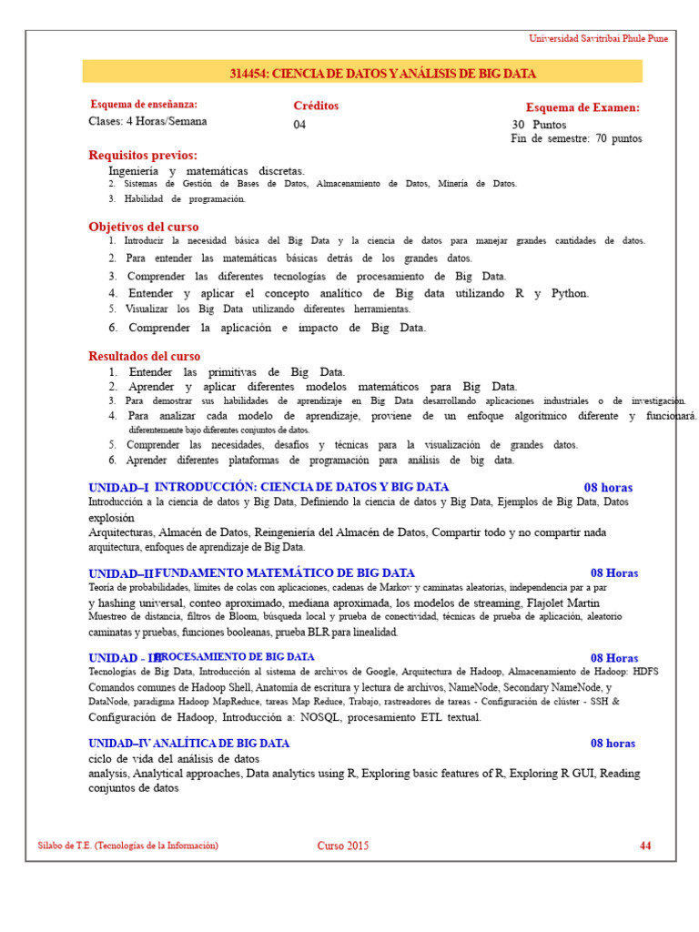 Ciencia de Datos y Análisis de Big Data | PDF | Big Data | Datos