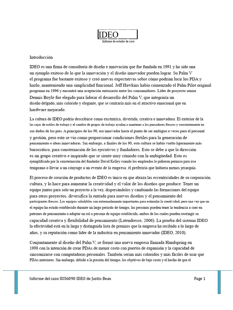Estudio de Caso de IDEO | PDF | Producto (Negocio) | Diseño