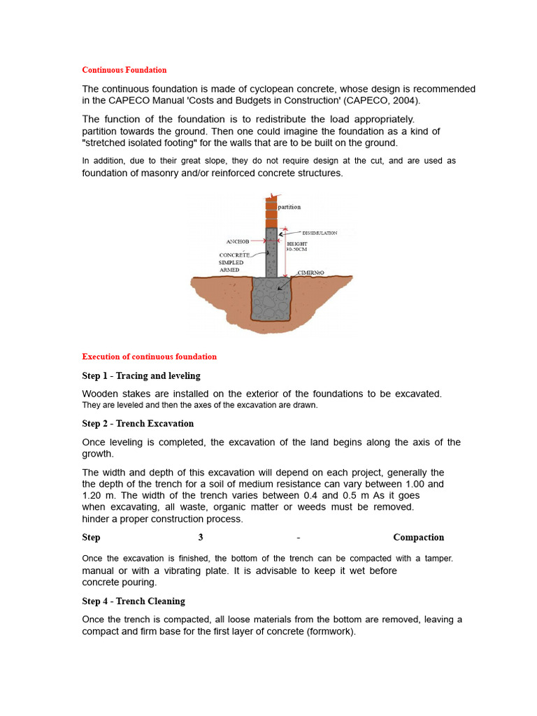Continuous Foundation Construction Guide | PDF | Concrete | Building ...