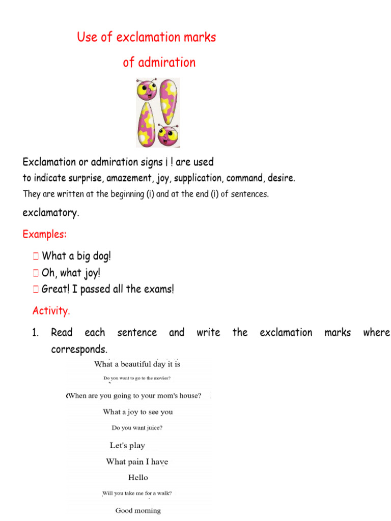 Use of Exclamation Marks | PDF