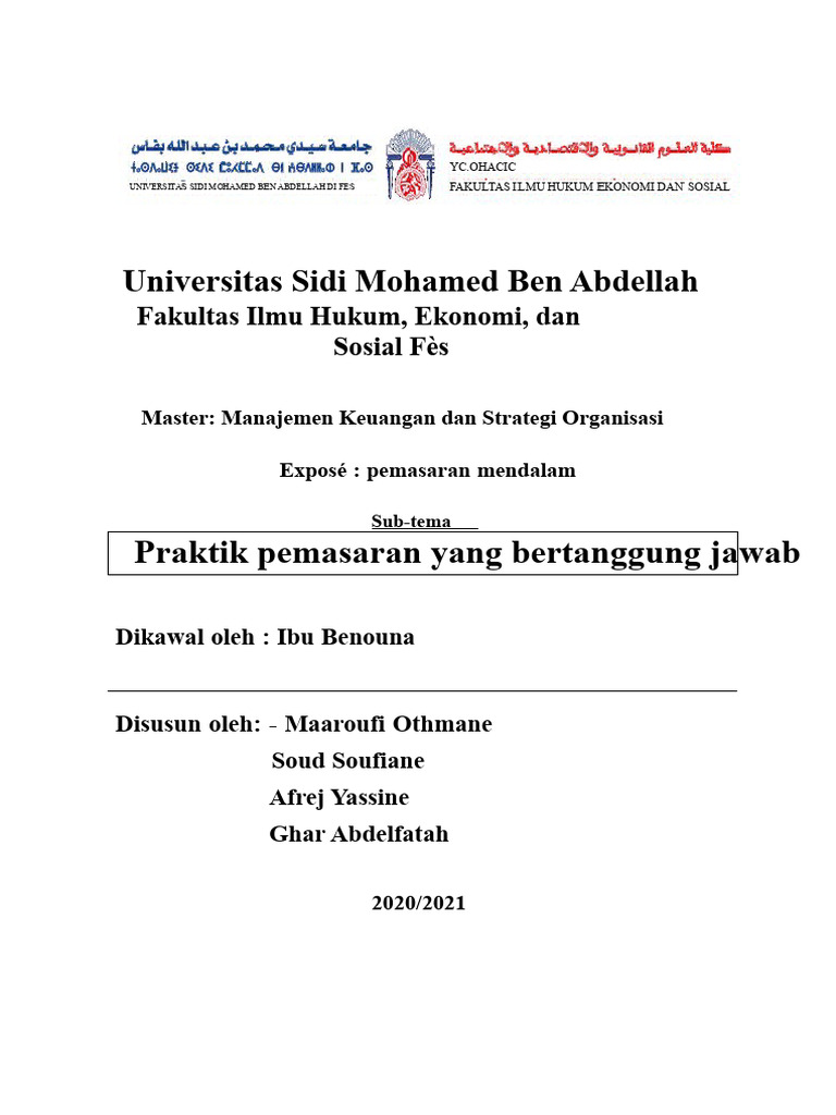 Pemasaran Bertanggung Jawab di Era Modern | PDF