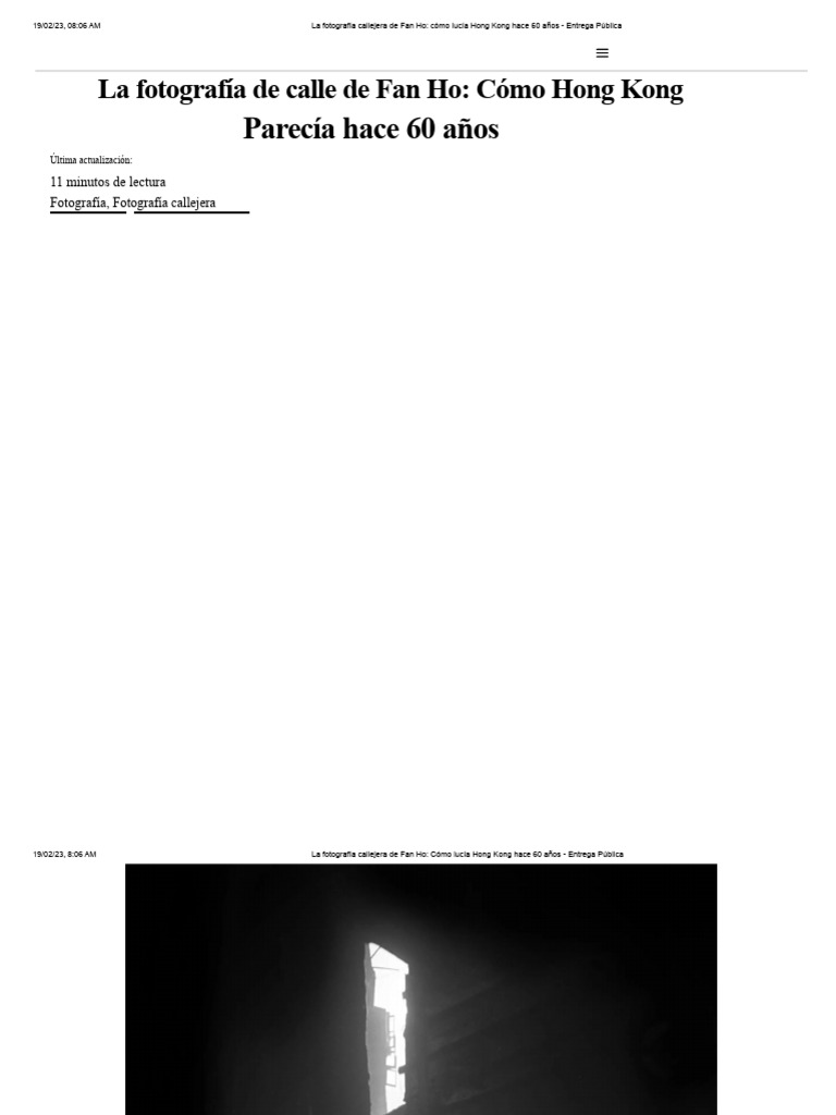 Fan Ho: Hong Kong en 60 años de fotos | PDF | Hong Kong | Imagen