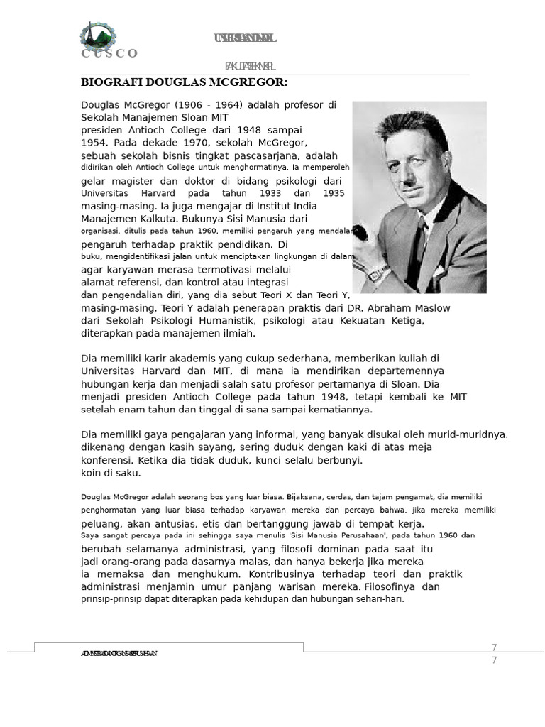 Biografi Douglas Mcgregor | PDF