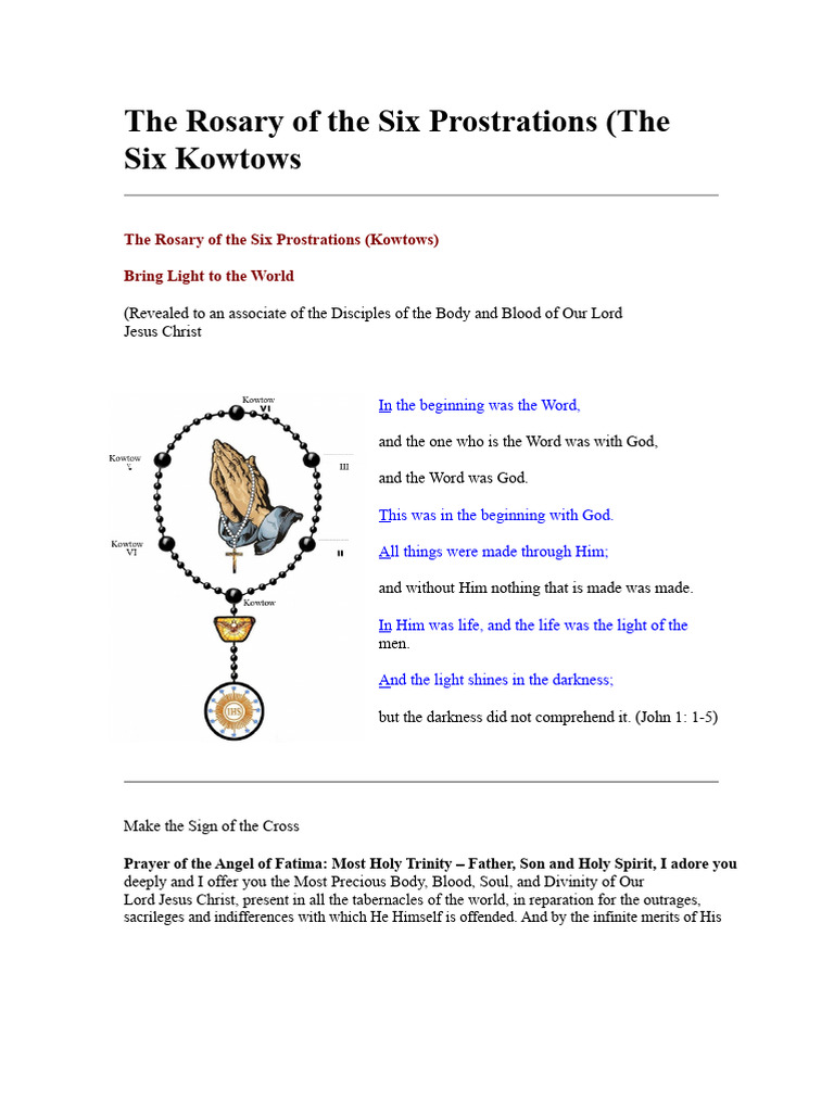 Rosary of the Six Prostrations | PDF | God In Christianity | Eucharist