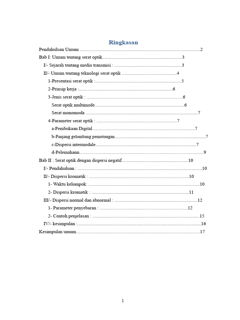 Teknologi dan Dispersi Serat Optik | PDF
