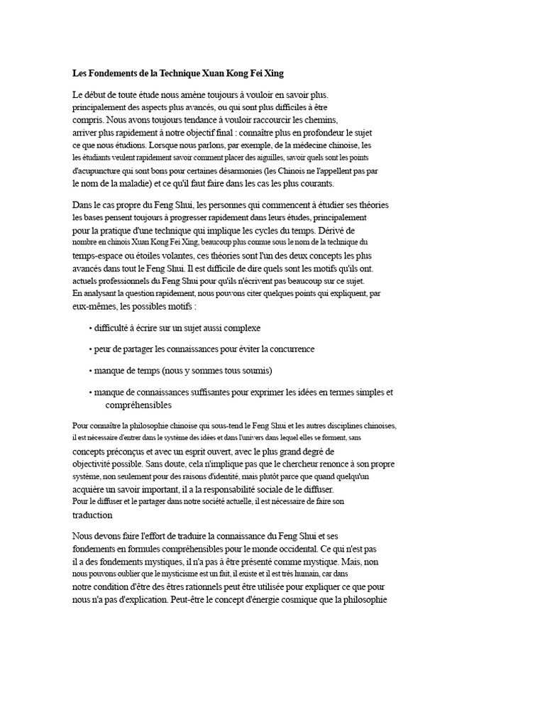 Introduction à Xuan Kong Fei Xing | PDF | Théorie du chaos | Feng Shui