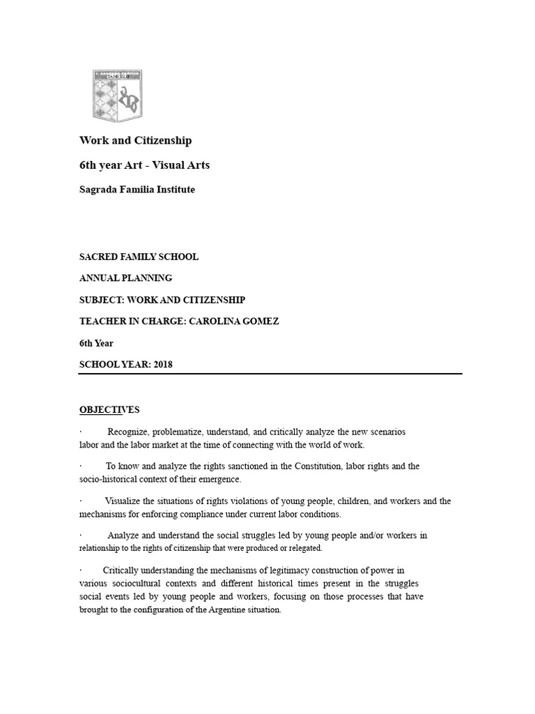 6th Grade To Work and Citizenship | PDF | Employment