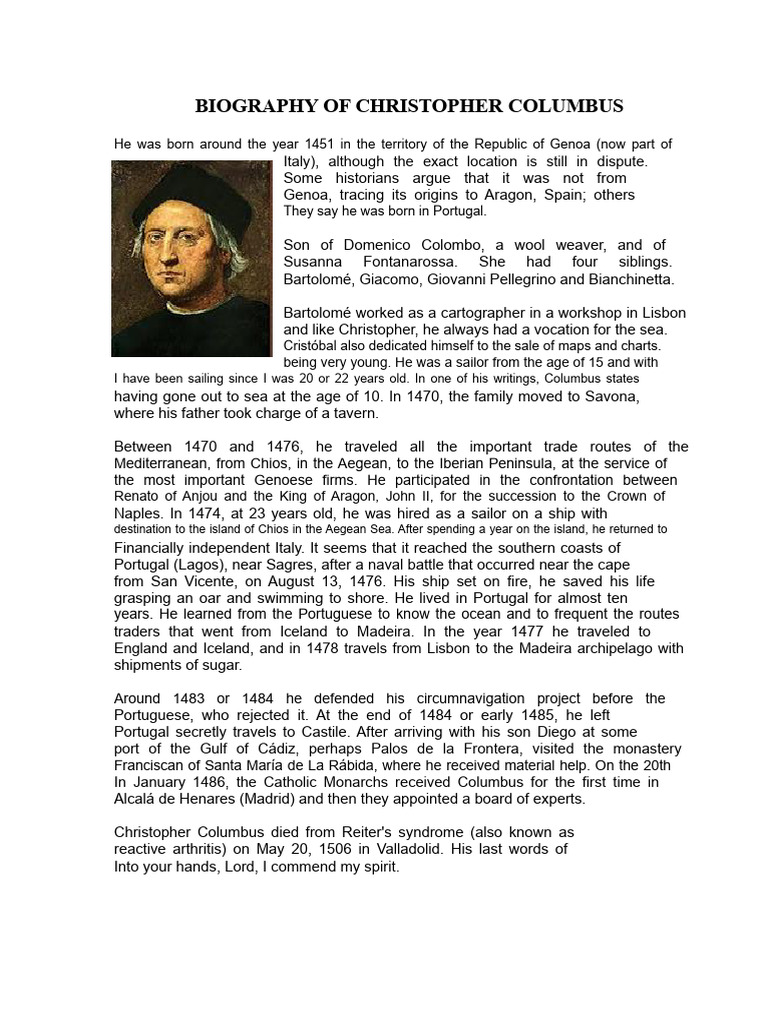 Description of Christopher Columbus's Voyages | PDF | Christopher ...